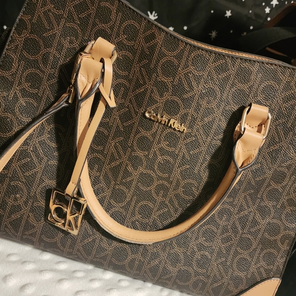 Calvin Klein | Bags | Calvin Klein Signature Brown Monogram Satchel ...